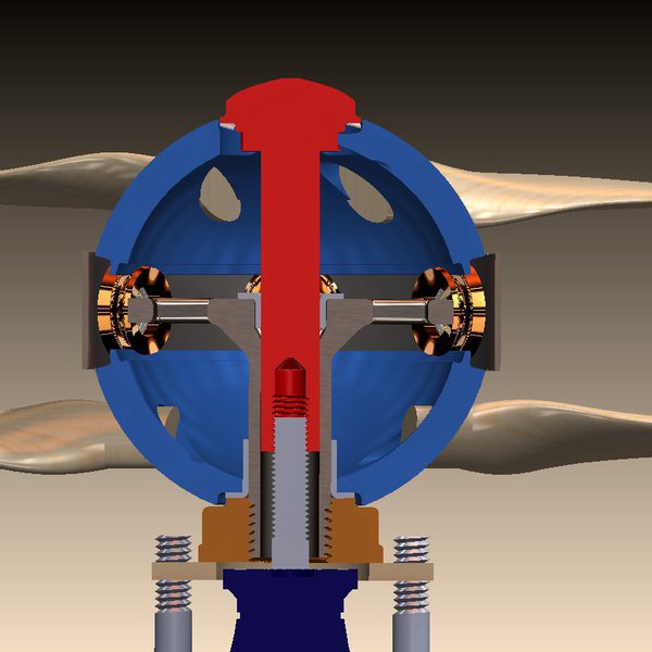 Single-feed contra-rotating propeller hub | Hackaday.io