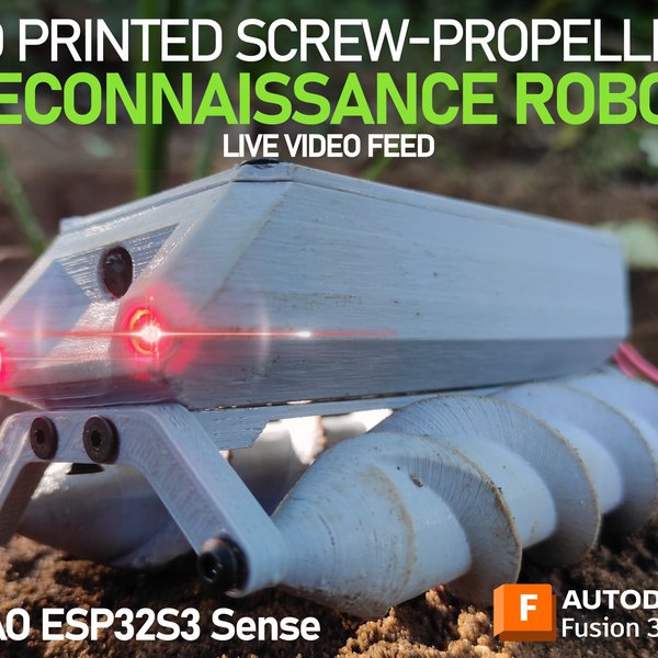 3D Printed Screw-propelled Robot With Video Feed | Hackaday.io