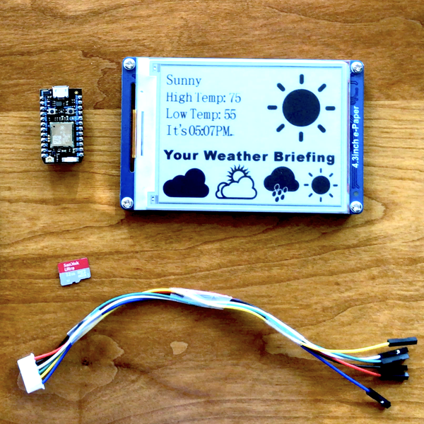E-Paper Weather Display with Photon and IFTTT | Hackaday.io