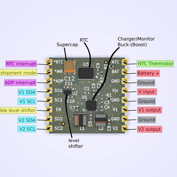 LLS3 - I2C Charger/PMIC (2x Voltage Out) + RTC | Hackaday.io