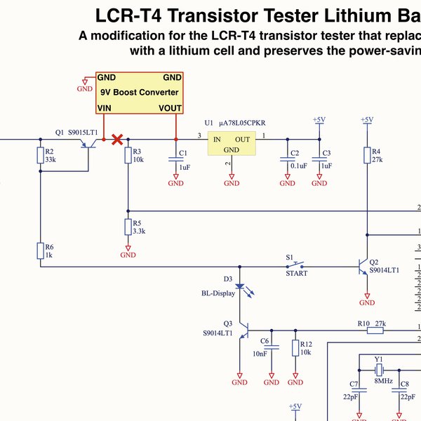 LCR-T4 Transistor Tester Lithium Battery Mod | Hackaday.io
