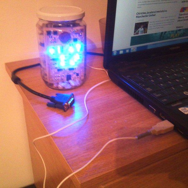 Binary desk USB jar clock | Hackaday.io
