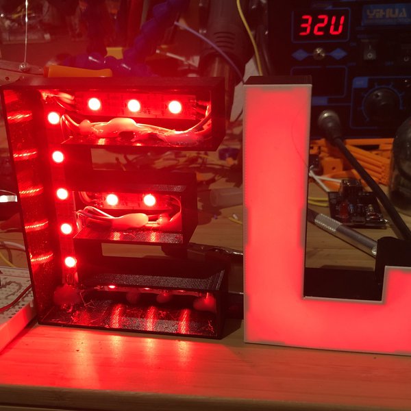 Custom 3d printed sign with addressable leds | Hackaday.io